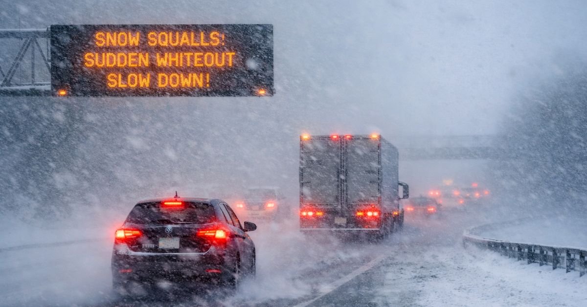 Snow Squall Warning as Drivers Face Sudden Whiteout Conditions